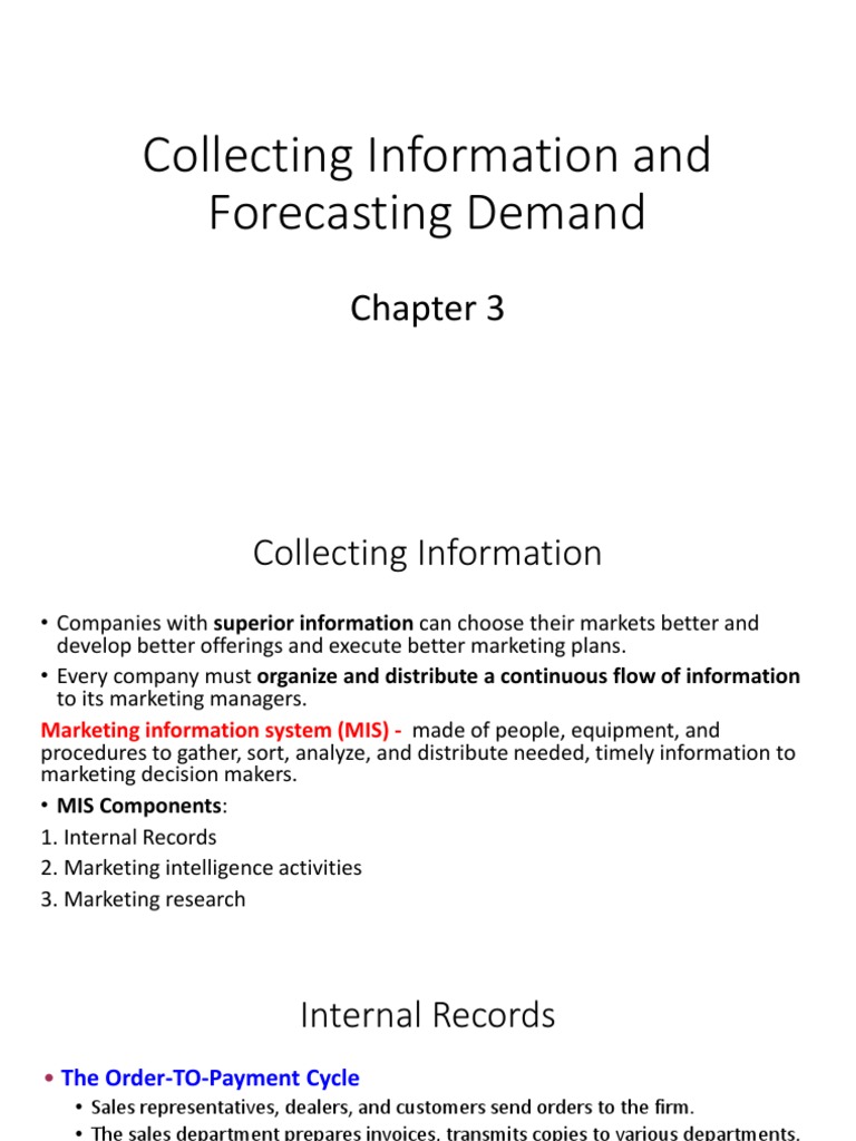 Chapter 3 - Collecting Information and Forecasting Demand PDF | PDF