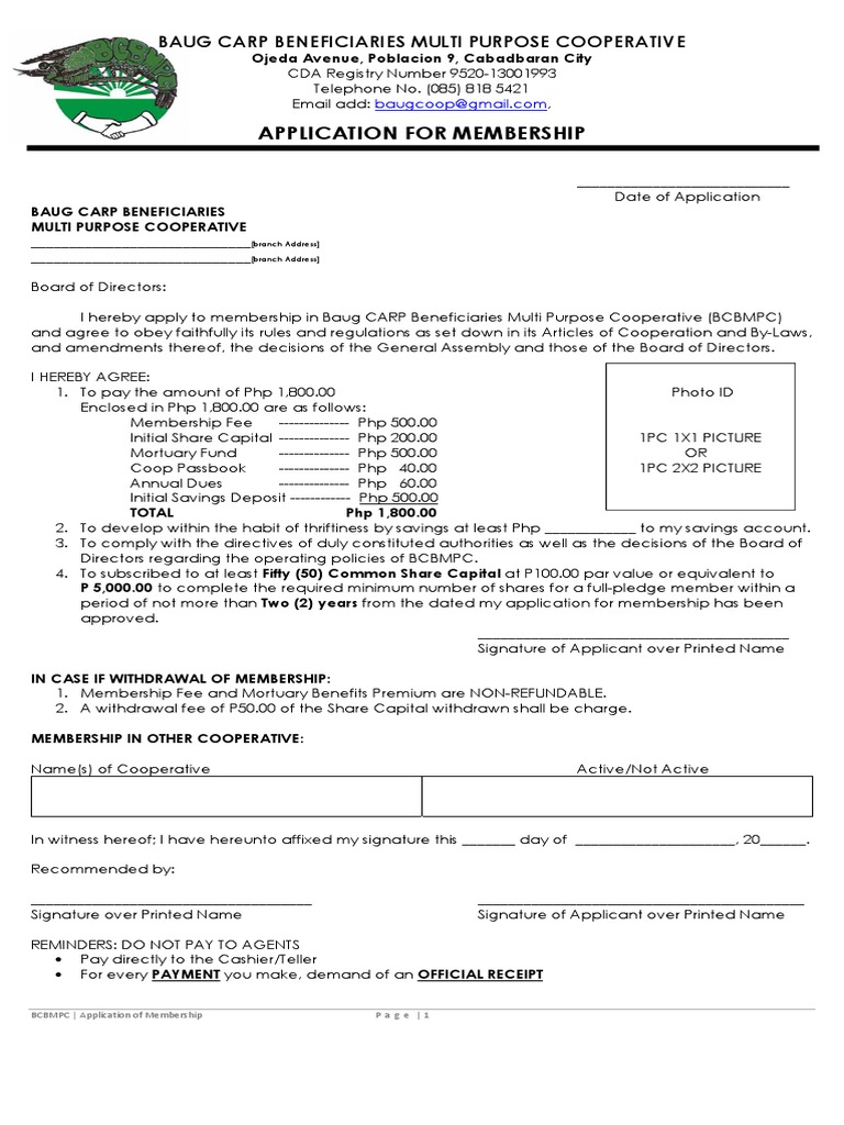Membership Application 2023 PDF | PDF