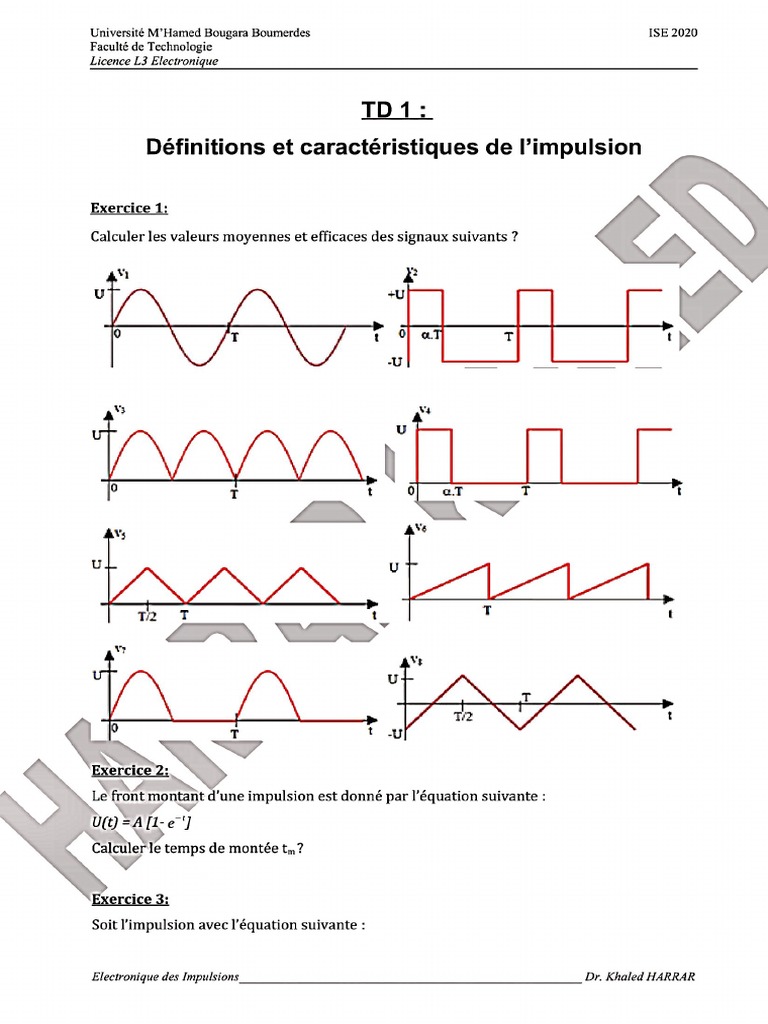 TD-1-electronique-des-impulsion | PDF