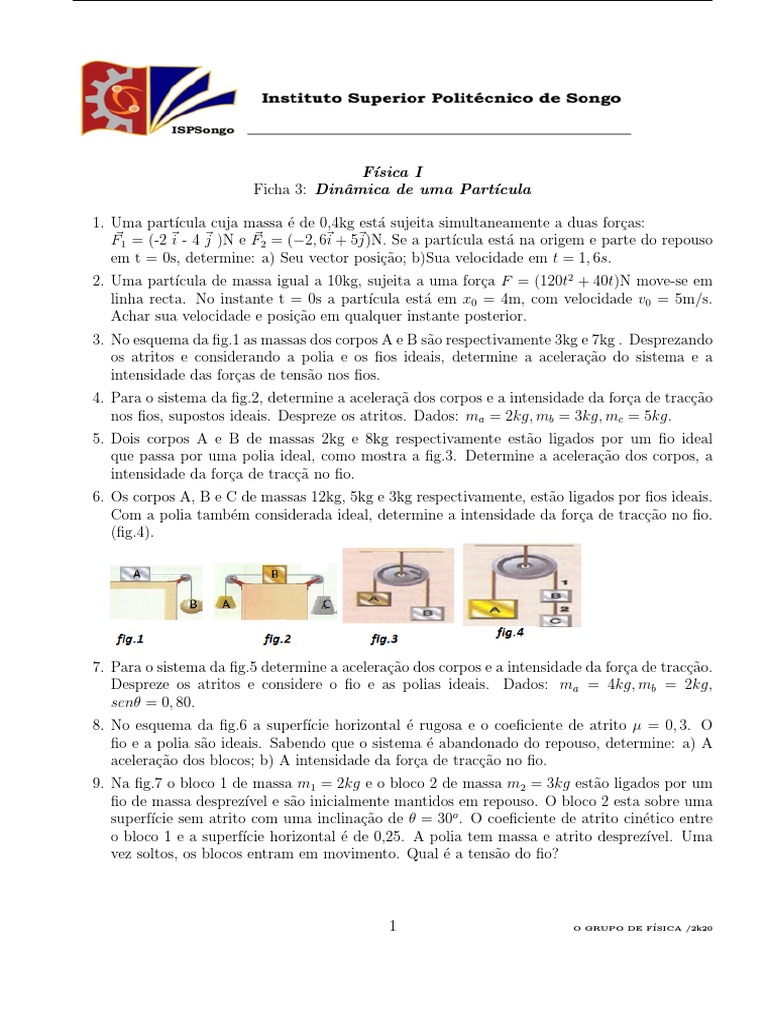 F - 3 Dinamic - 1 Particula PDF | PDF | Ciências e Matemática
