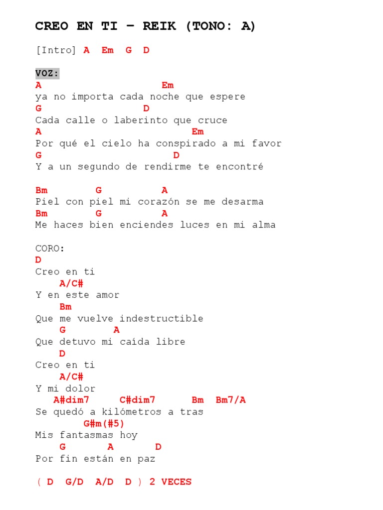 Creo en Ti - Reik | PDF