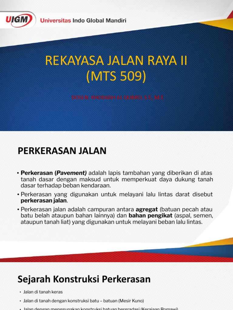 REKAYASA JALAN RAYA II (MTS 509 | PDF