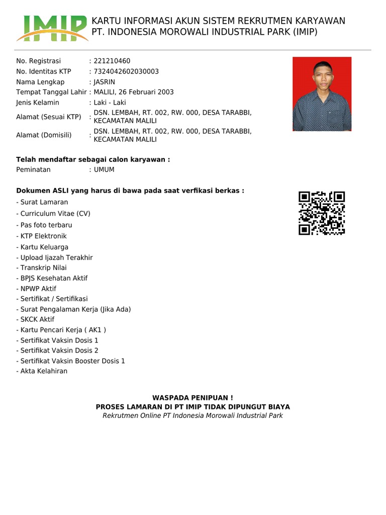 Form Registrasi 221210460 PDF | PDF