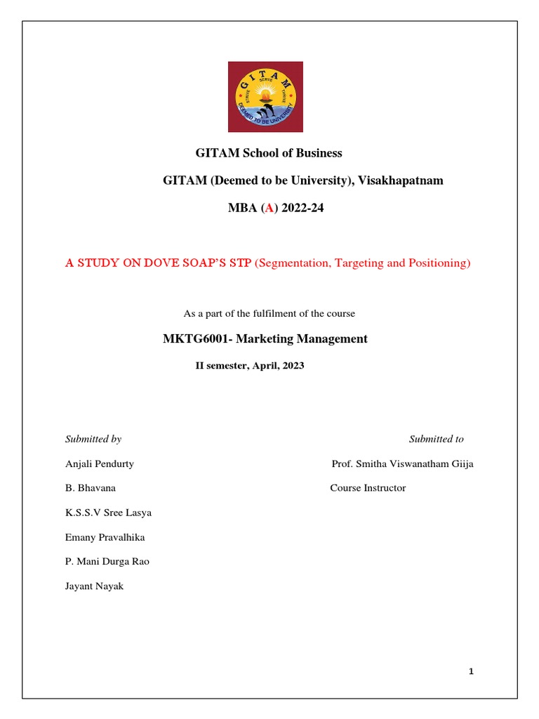 Dove STP 2 PDF | PDF | Brand | Market Segmentation