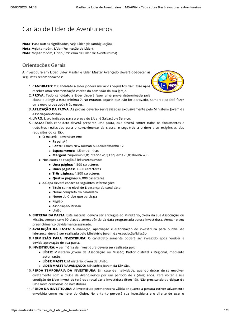 Guia completo para se tornar líder de aventureiros | PDF