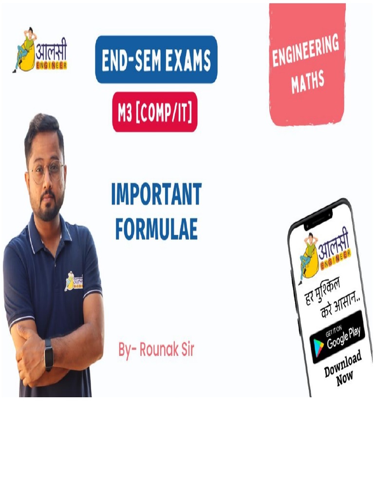 Aalsi Engineer M3 Imp Formulae PDF | PDF