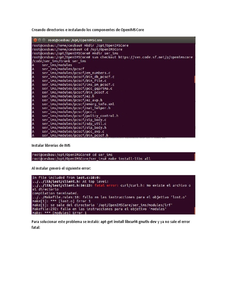 Configuracion OpenIMSCore | PDF