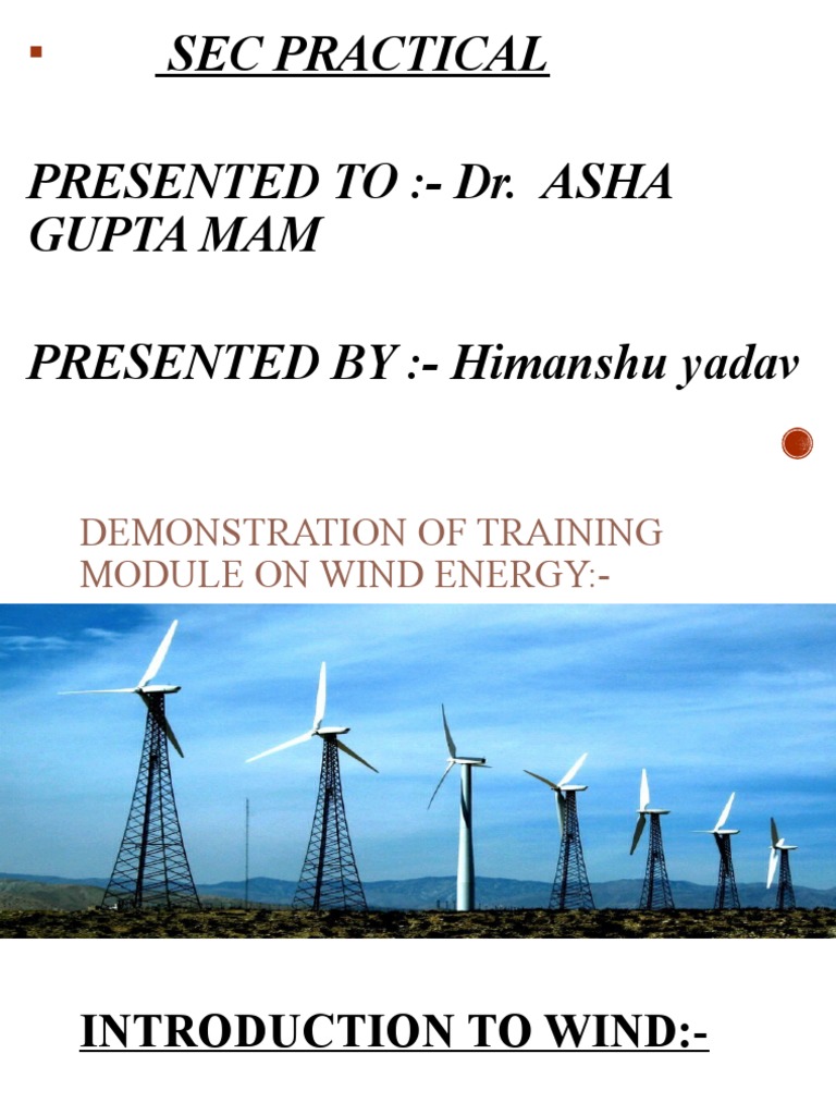 Wind Energy Practical | PDF | Wind Power | Wind Turbine