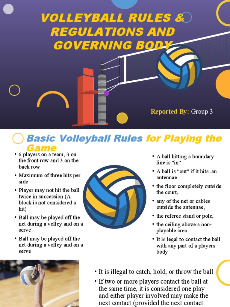 Volleyball Rules & Regulations and Governing Body: Reported by | PDF