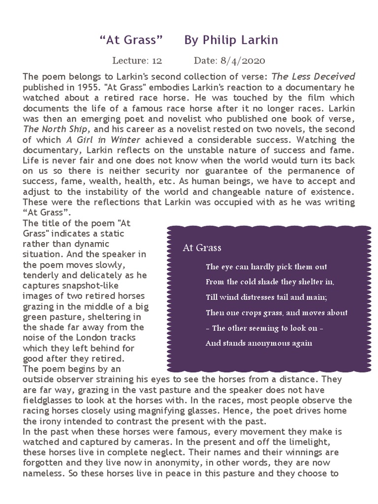 Grass Larkin PDF | PDF