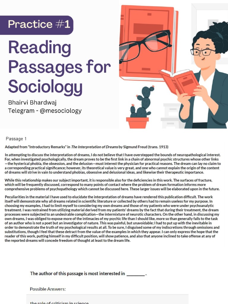 Reading Comprehension - Practice Set 1 (Solution) | PDF