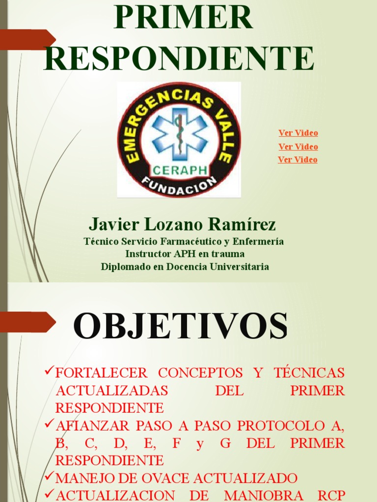 Capacitación Primer Respondiente | PDF