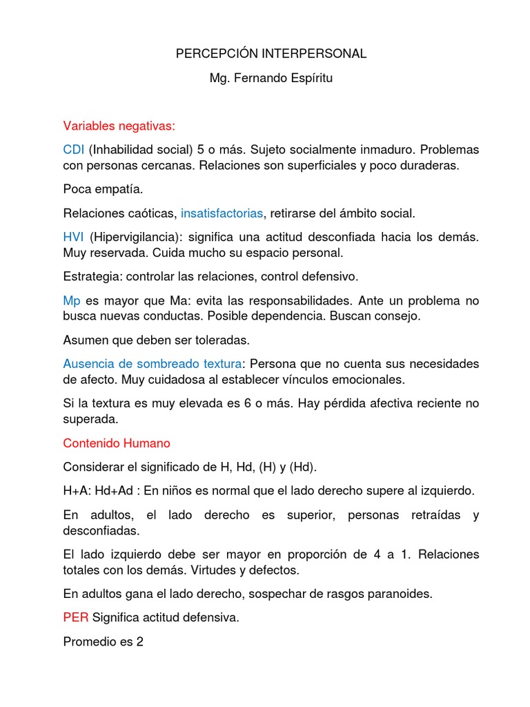 Percepción Interpersonal PDF | PDF | Crecimiento personal y profesional ...