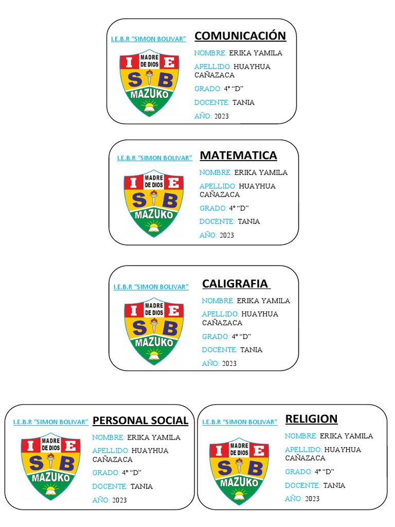 CUADROS DE NOMBRES.docx | PDF
