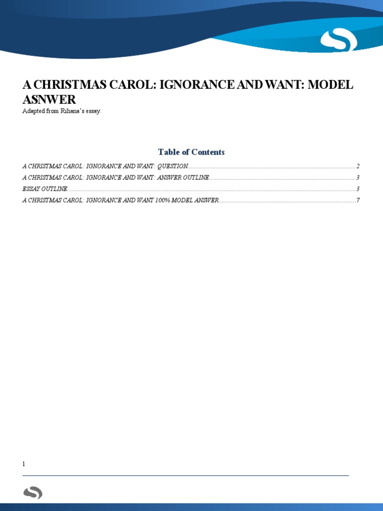 A-Christmas-Carol-Ignorance-and-Want-MODEL-ANSWER-DOWNLOAD 2 | PDF
