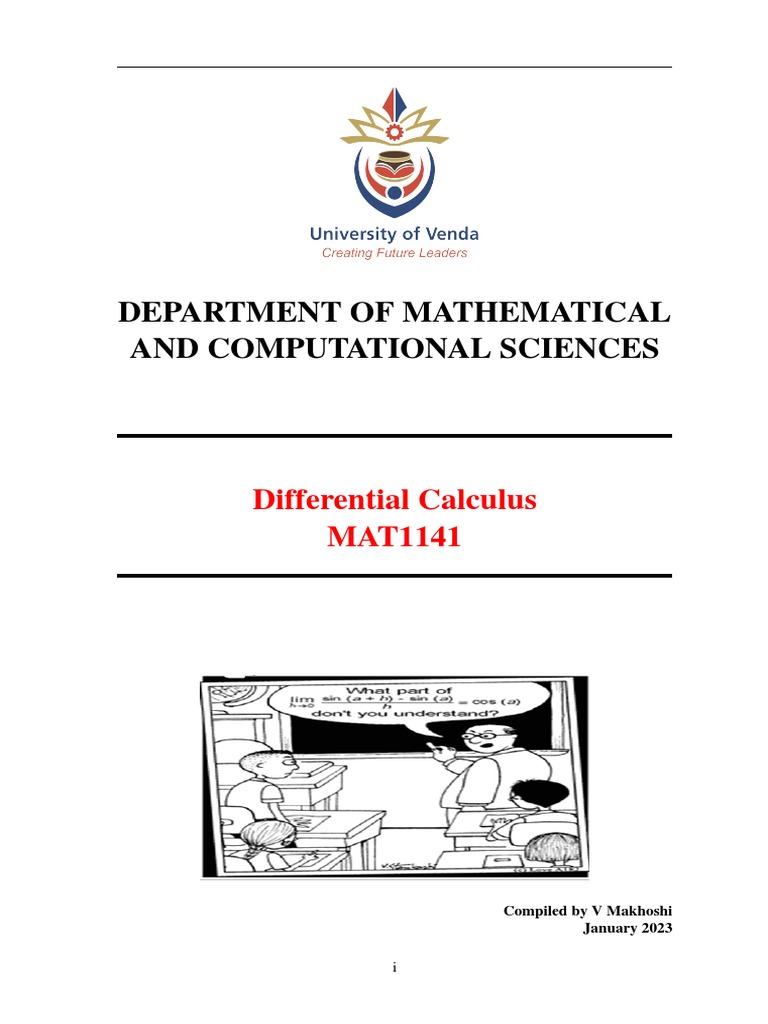 Differential Calculus Overview for MAT1141 | PDF