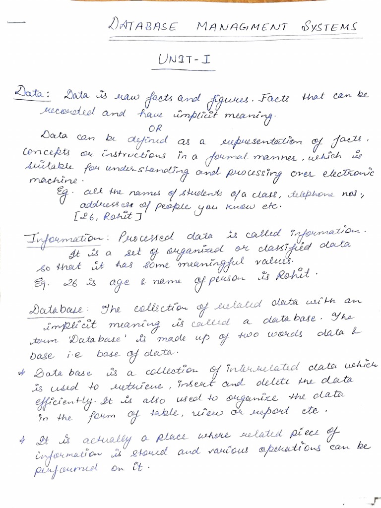 DBMS Unit 1 Part 1 PDF | PDF | Databases | Information Technology DBMS Unit 1 Part 1 PDF | PDF | Databases | Information Technology