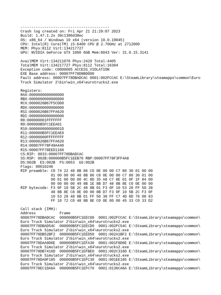 Game Crash | PDF | Operating System Families | Microsoft Windows