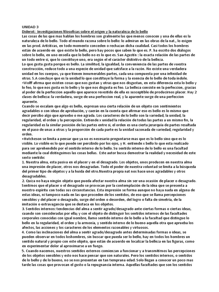 Belleza: Filosofía y Percepción Estética | PDF