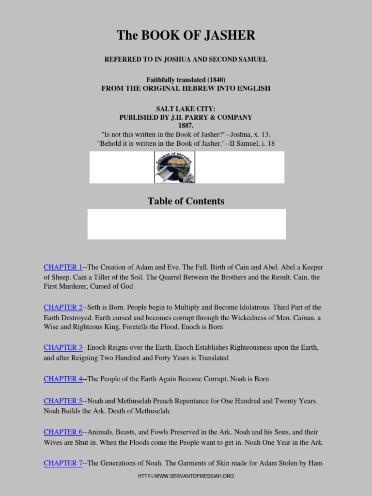 The Book of Jasher | Download Free PDF | Jacob | Sarah