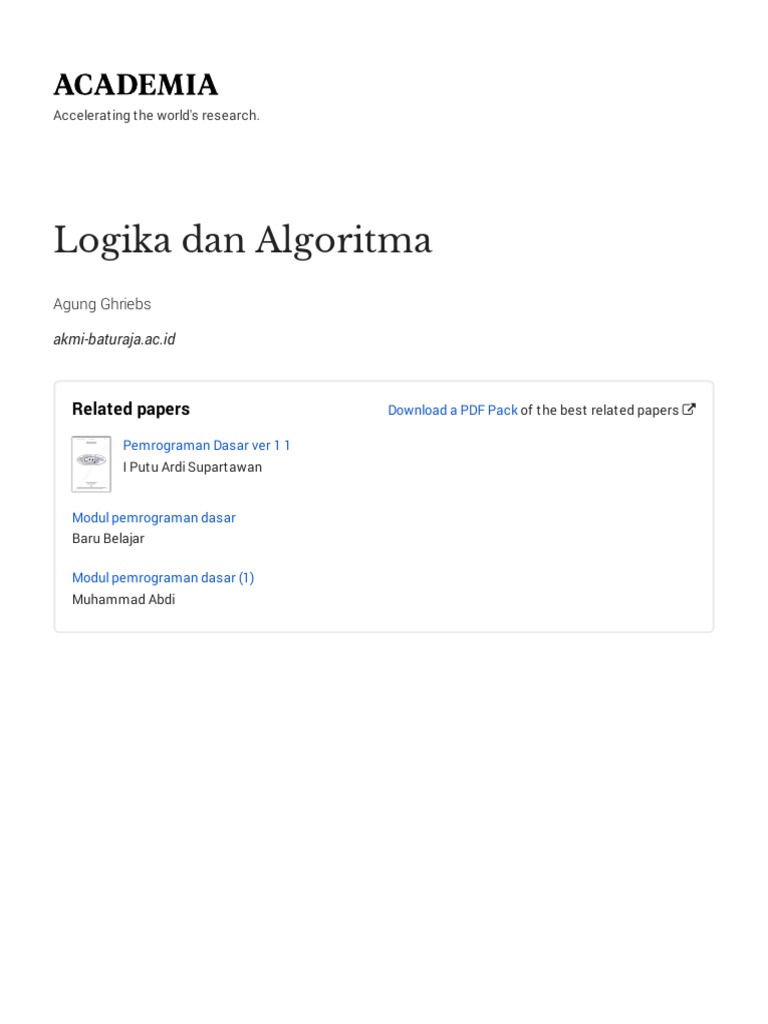 Logika Dan Algoritma With Cover Page v2 PDF | PDF