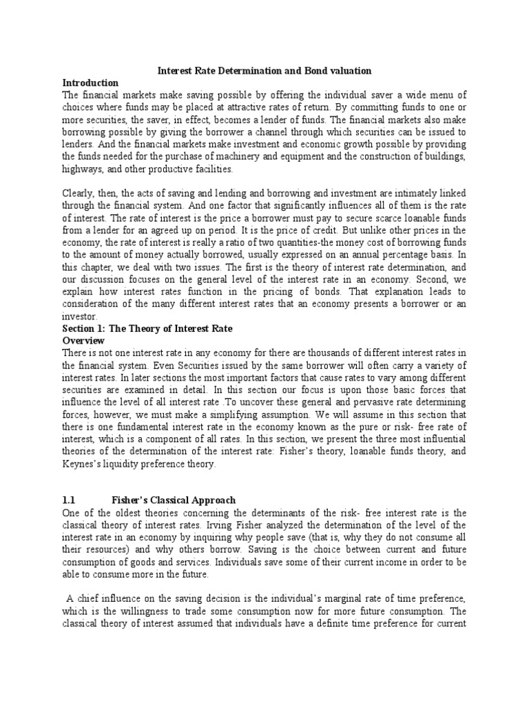 Interest Rate Determination and Bond Valuation | PDF | Bonds (Finance ...