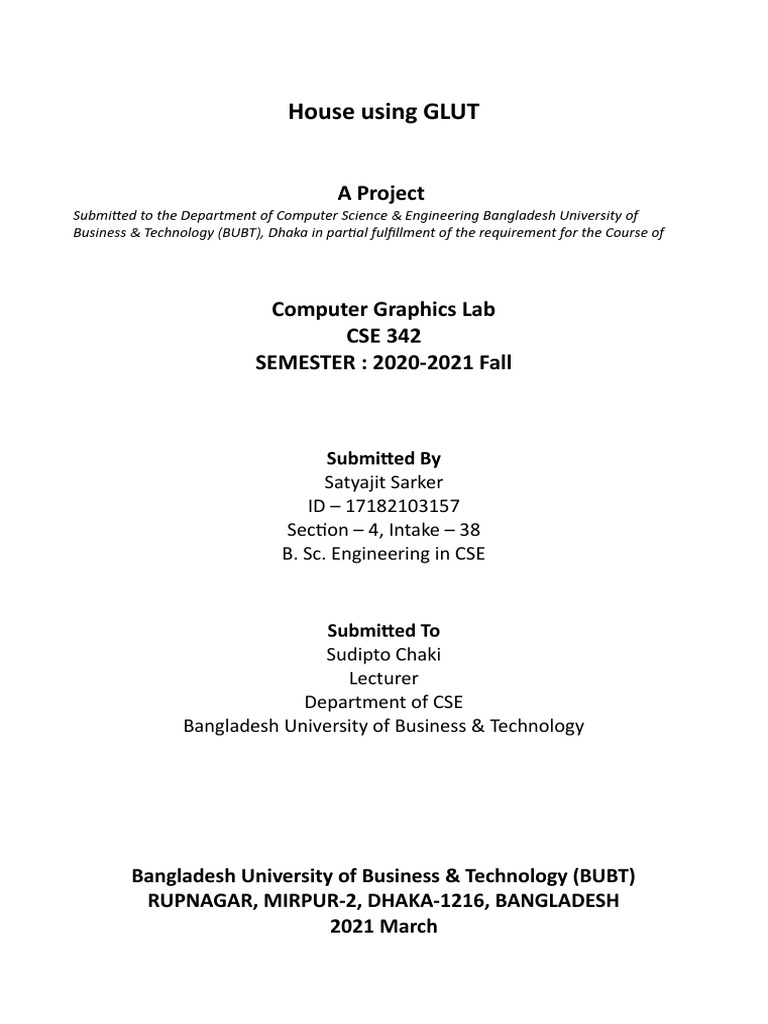 Report House Using GLUT PDF | PDF