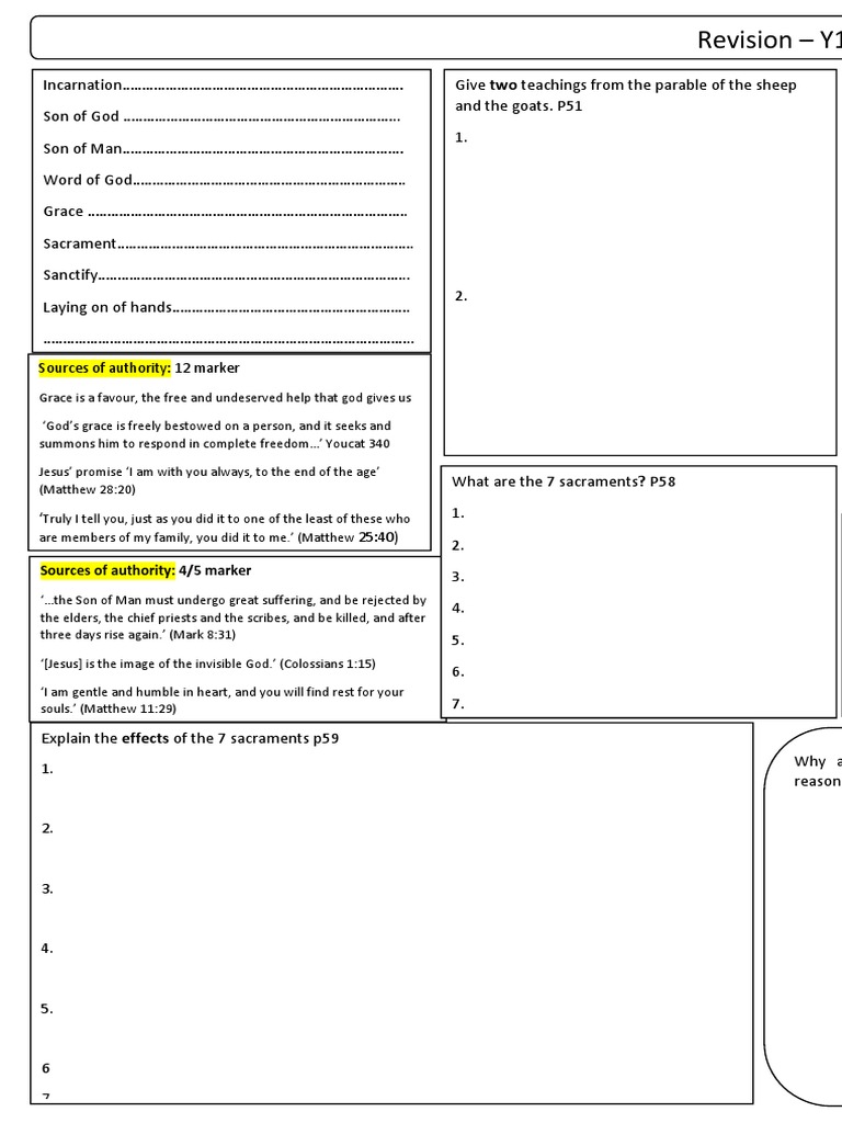 Incarnation-Revision-Sheet Y10 2023 PDF | PDF