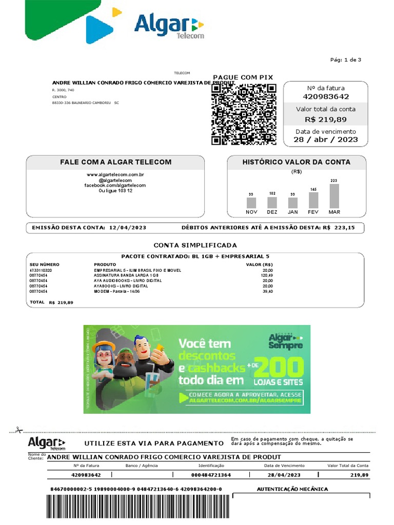 Fatura Internet | PDF | Internet | Comunicação