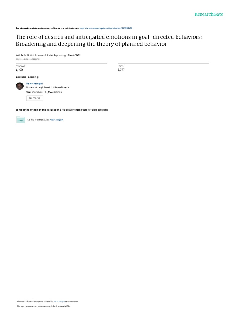 The Role of Desires and Anticipated Emotions in Goal-Directed ...