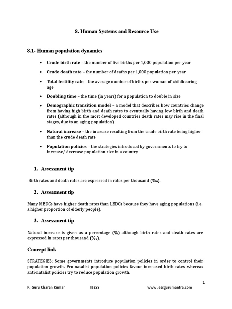 8 Human Systems and Resource Use Assessment Tip | PDF