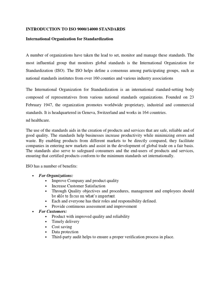 Lesson Introduction To Iso PDF | Download Free PDF | Standardization ...