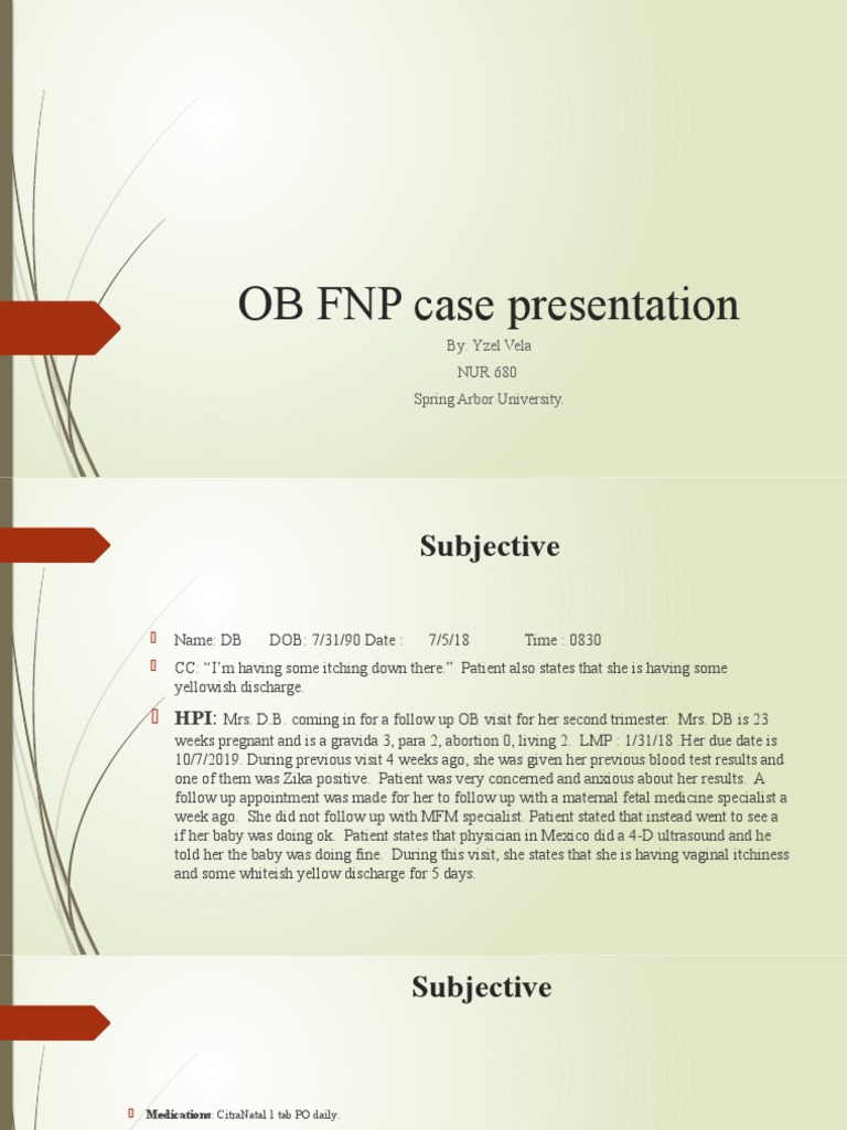 OB FNP Case Presentation | PDF