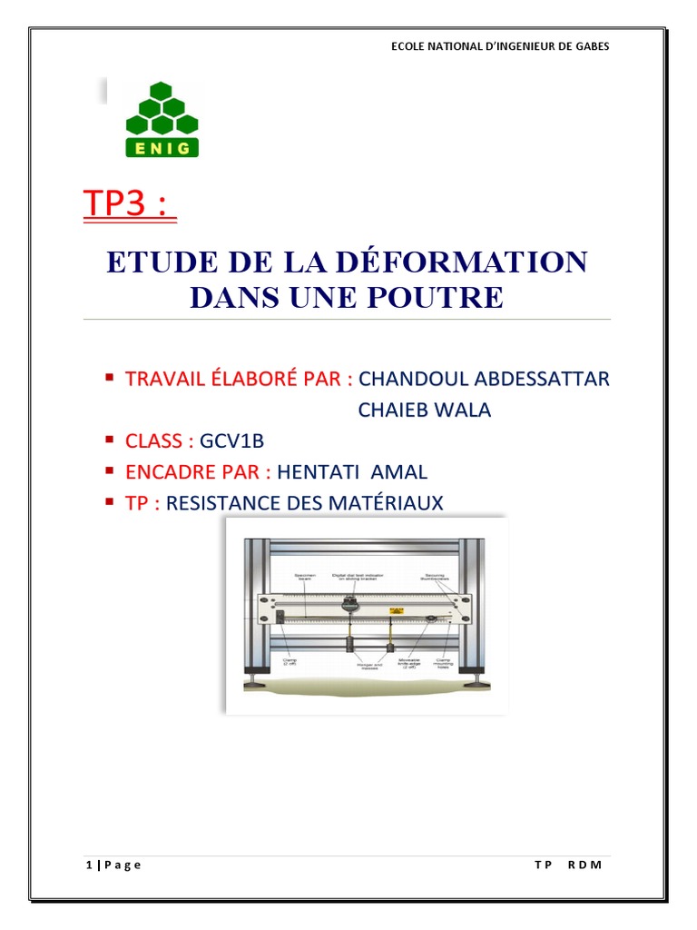 Tp-Etude de Defor, Qtion | PDF