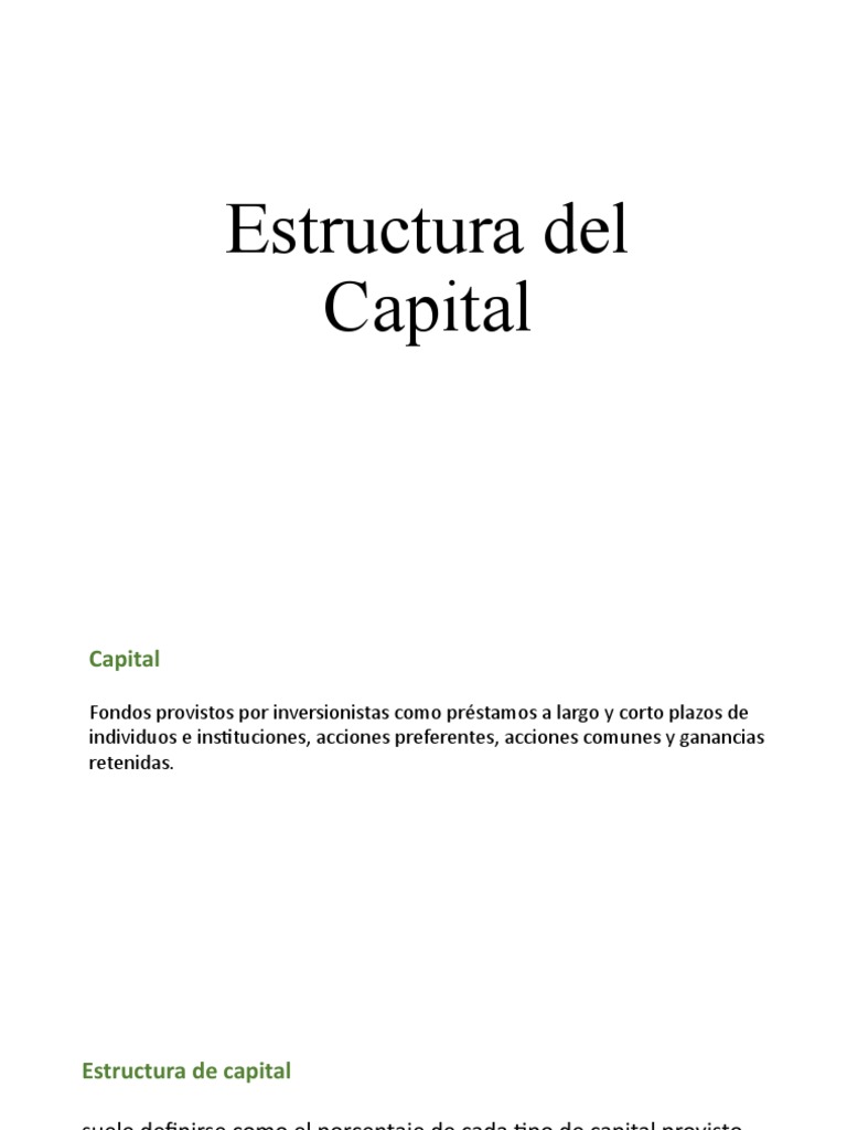 1 Estructura Del Capital | PDF | Compartir (Finanzas) | Apalancamiento (Finanzas)