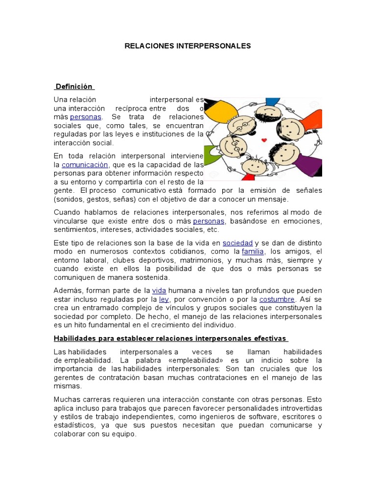 Relaciones Interpersonales | PDF