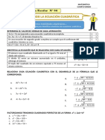 Sesion de Ecuaciòn Cuadràtica 3er Año 2023 PDF | PDF | Ecuaciones | Aprendizaje