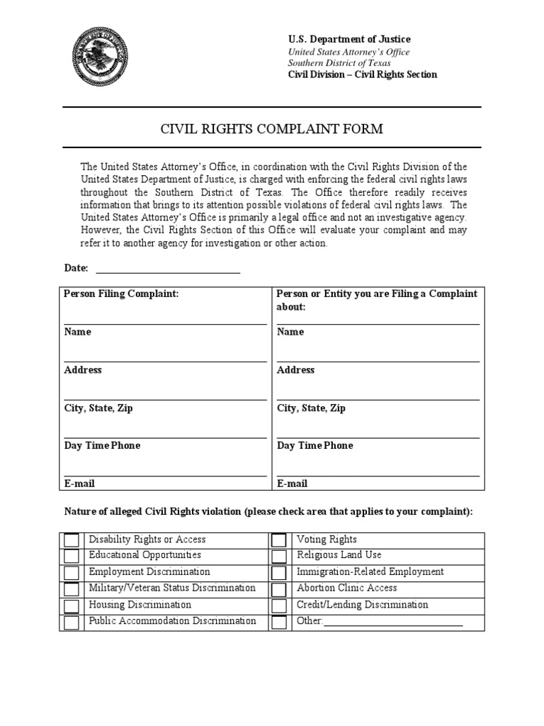 DOJ Civil Rights Complaint.pdf | PDF