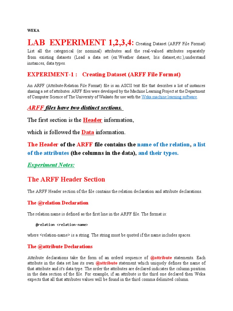 WEKA-LAB-EXPERIMENT-1-2 | PDF