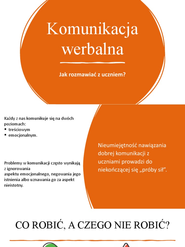 Komunikacja Werbalna - Prezentacja | PDF