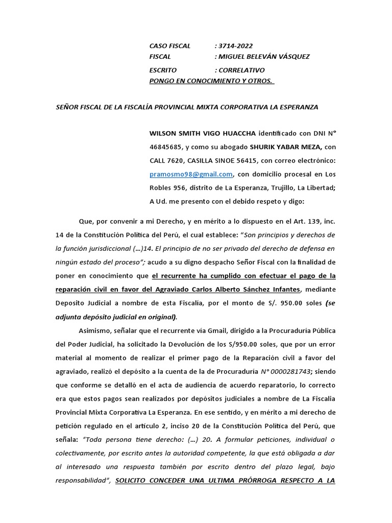 Solicitud de prórroga de pago civil | PDF