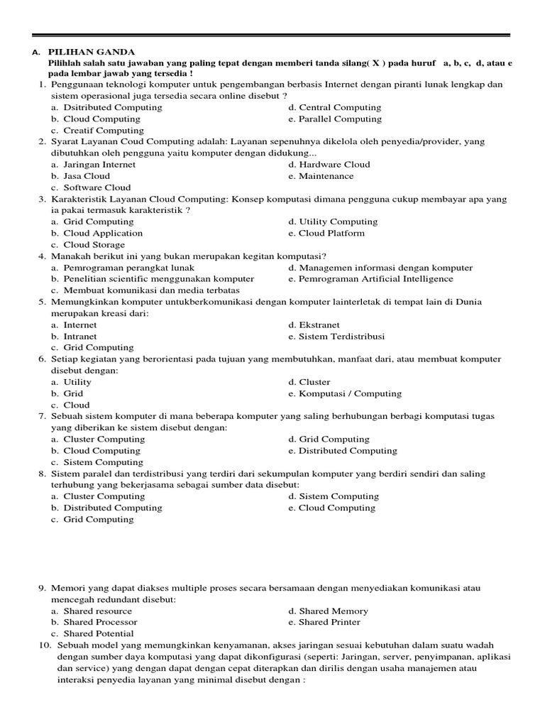 Latihan Soal Cloud | PDF