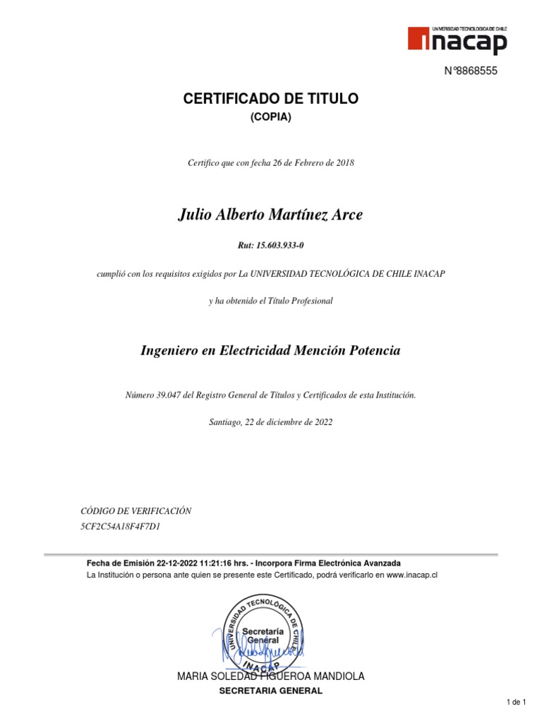 Certificado - de Titulo JM | PDF