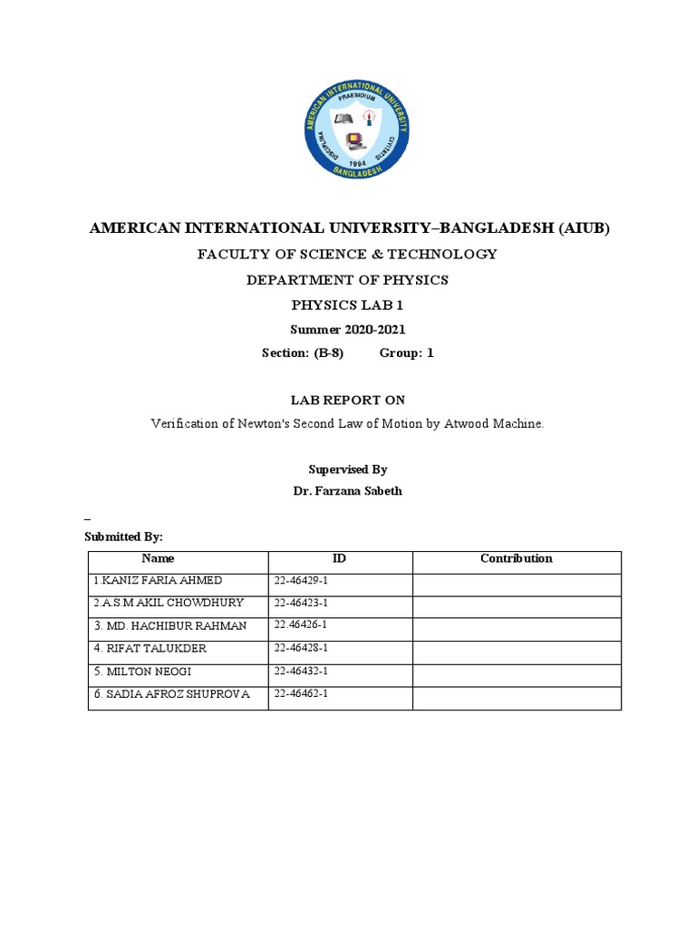 Physics Lab Expt.2 | PDF | Mass | Newton's Laws Of Motion