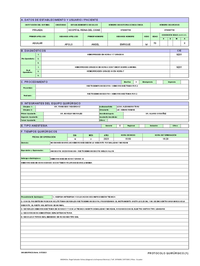 Hemorroidectomía Técnica Milligan-Morgan | PDF