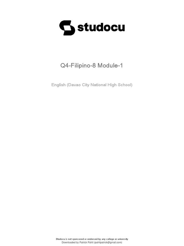 q4 Filipino 8 Module 1 | PDF