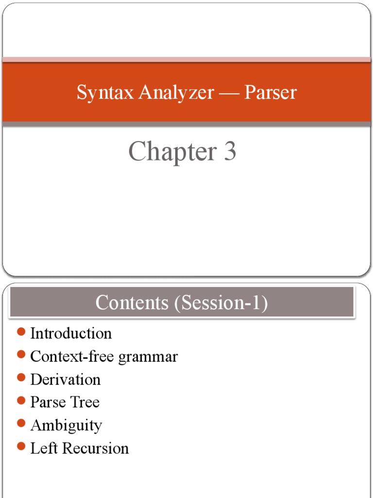 Chapter 3 - Syntax Analysis | Download Free PDF | Parsing | Linguistics