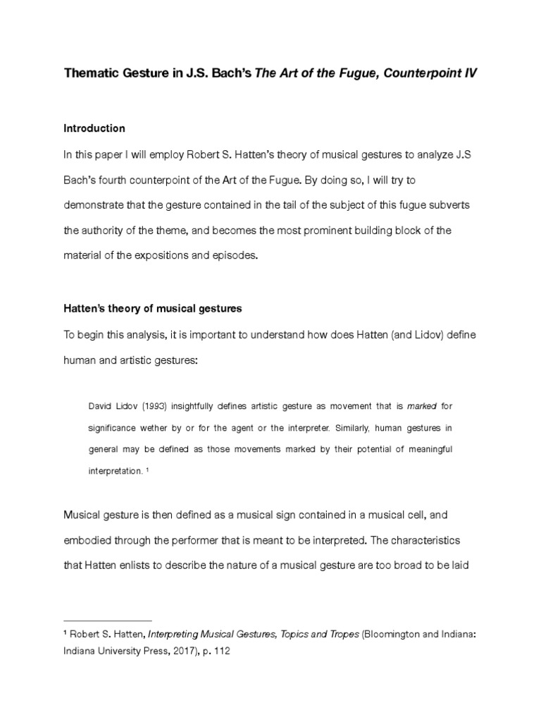 Analysis of Bach's The Art of The Fugue, IV | PDF | Music Theory ...