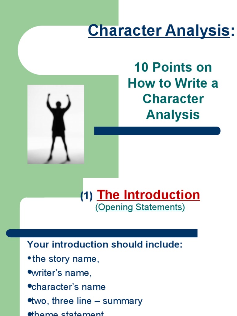 Character Analysis - 10 Points | PDF