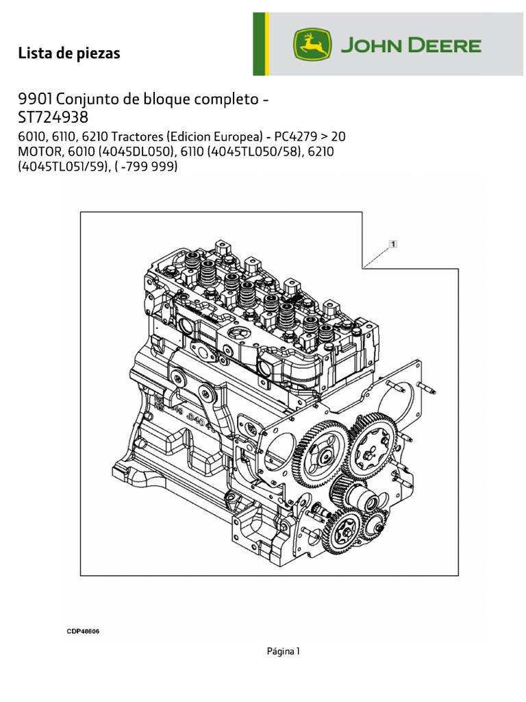 Despiece Web Motor 6110 de John Deere | PDF